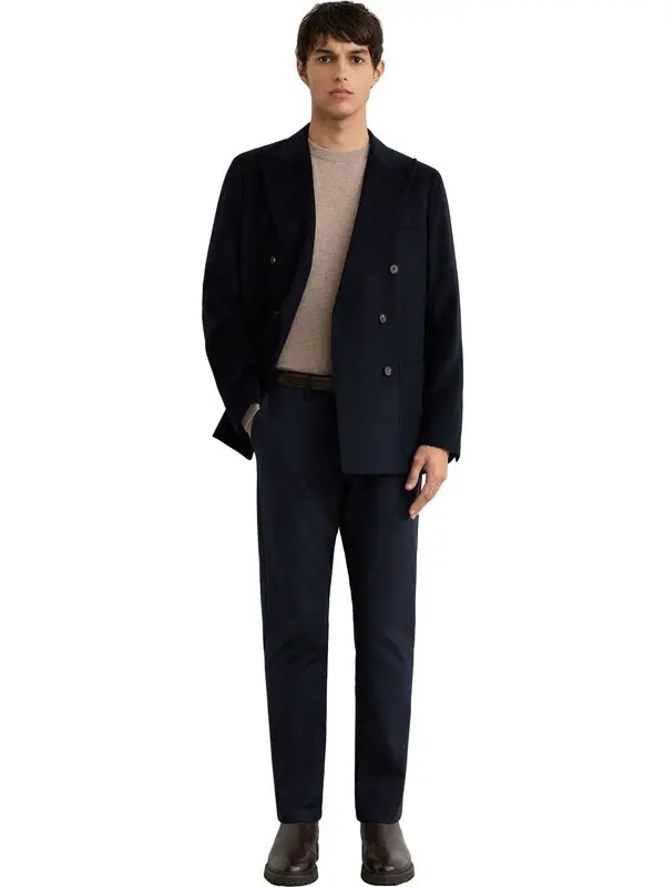 REISS Eastbury Cotton-stretch Slim-fit Chinos - Navy