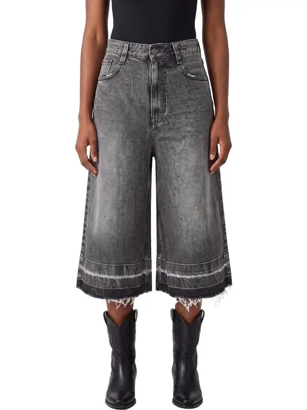 CYCLE Vera Knee-length Mid-rise Denim Shorts - Grey