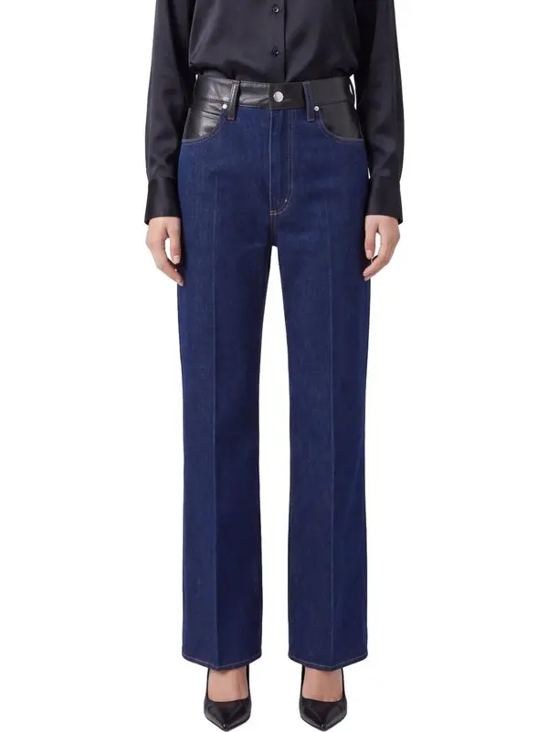 AGOLDE High-waisted Straight Jeans In Recycled Cotton Denim With Inserts - Black
