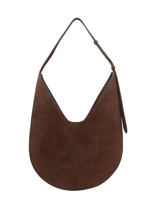 AESTHER EKME Rounded Hobo Bag In Smooth Calfskin With Adjustable Handle - Dark