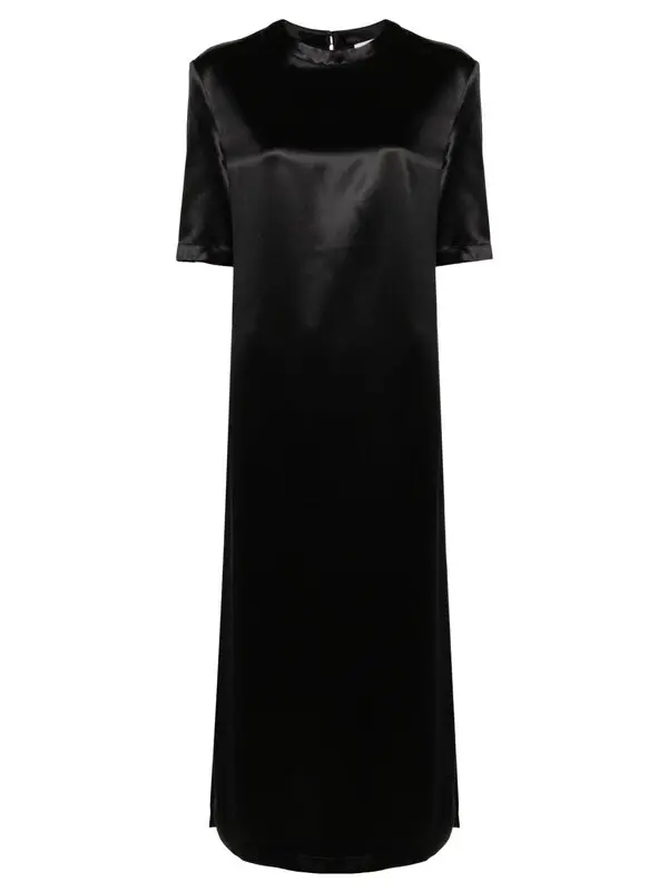 LOULOU STUDIO Silk-blend Maxi T-shirt Dress - Black