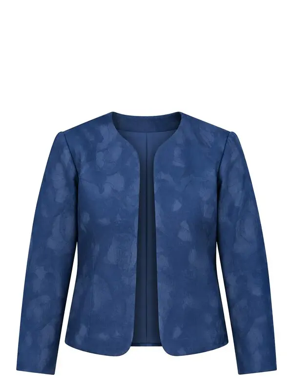 STOVARIA Cotton Denim Statement Jacket - Blue