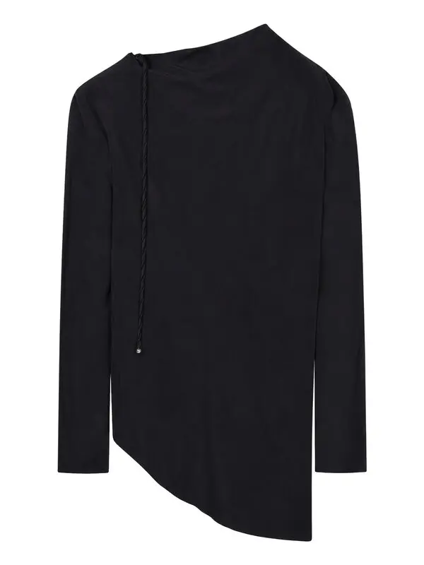 ALYSI Blusa Asimmetrica Crepe De Chine - Blue
