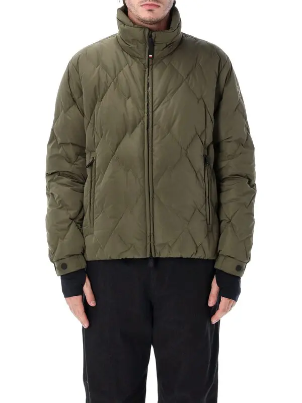 Moncler Quilted Puffer Jacket With Stand Collar - Verde