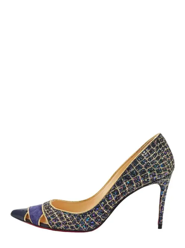 CHRISTIAN LOUBOUTIN Glitter Pointed-toe Pumps - Black