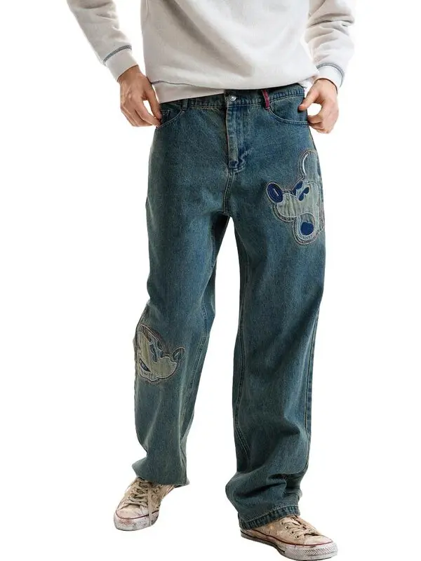 Desigual Straight Leg Jeans - Medium Blue