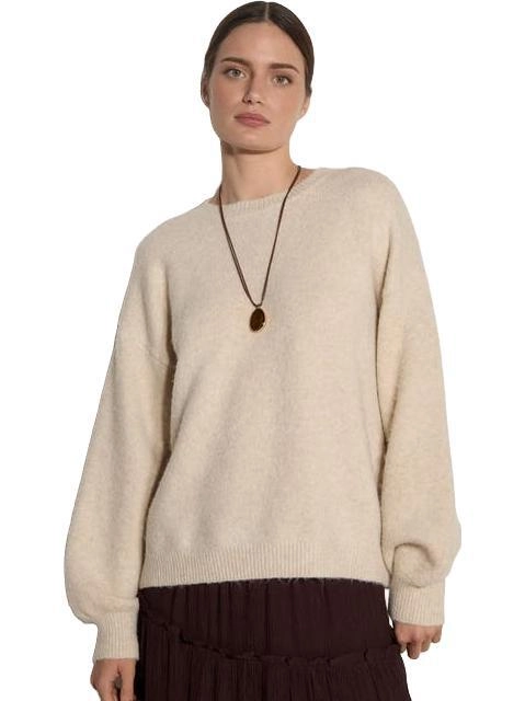 APRICOT Organza Bow Back Jumper - Stone