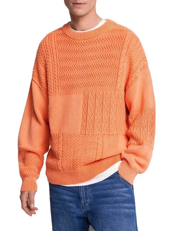 Desigual Crewneck Cotton Sweater - Orange