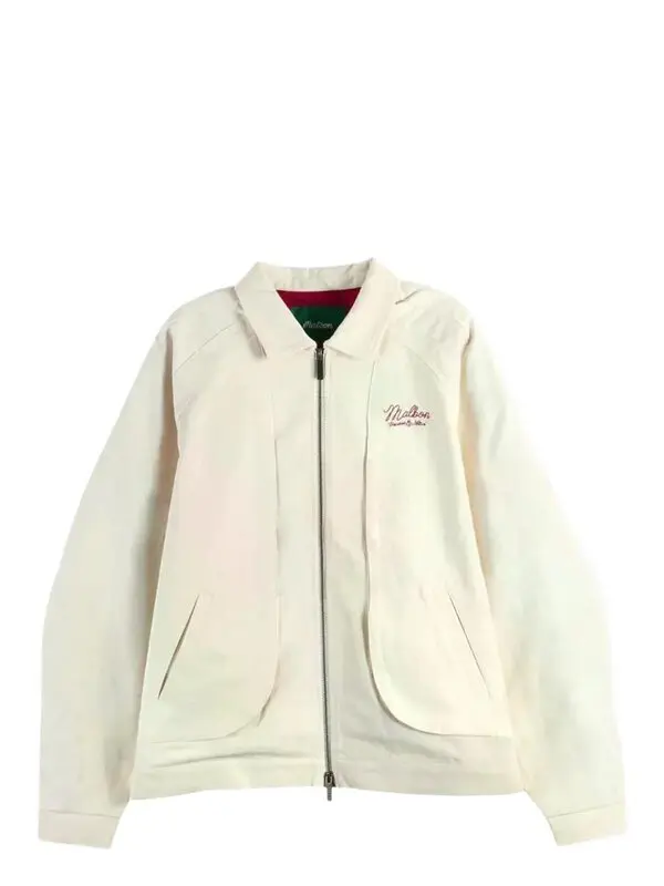 MALBON Field Logo-patch Zip-up Jacket - Neutrals