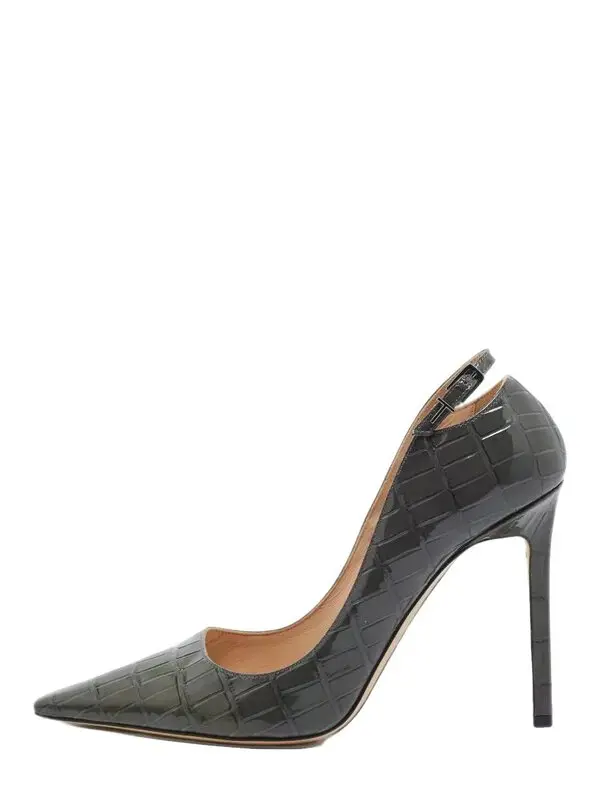 TOM FORD Angelina Croc-embossed Pumps - Grey
