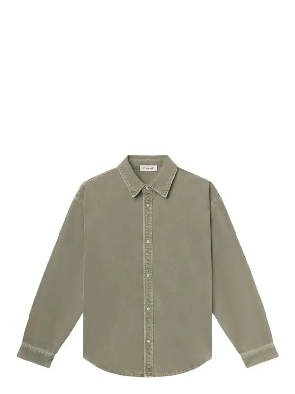 FRAME Relaxed-fit Long-sleeve Overshirt - Stormcloud