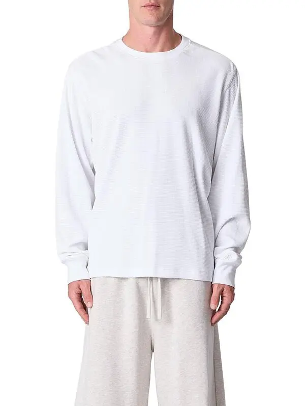 Mnml Long Sleeve Waffle Knit T-shirt - White