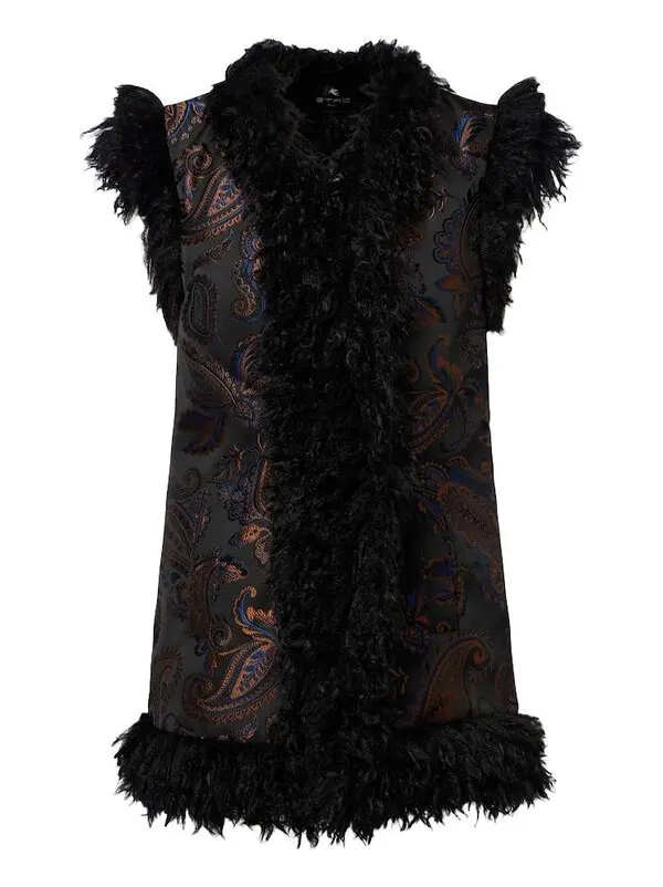 Etro Fringed Paisley Jacquard Vest - Multicoloured