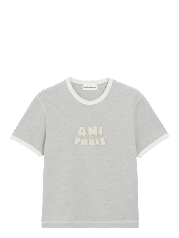 AMI Paris Short Sleeve T-shirt - Gray