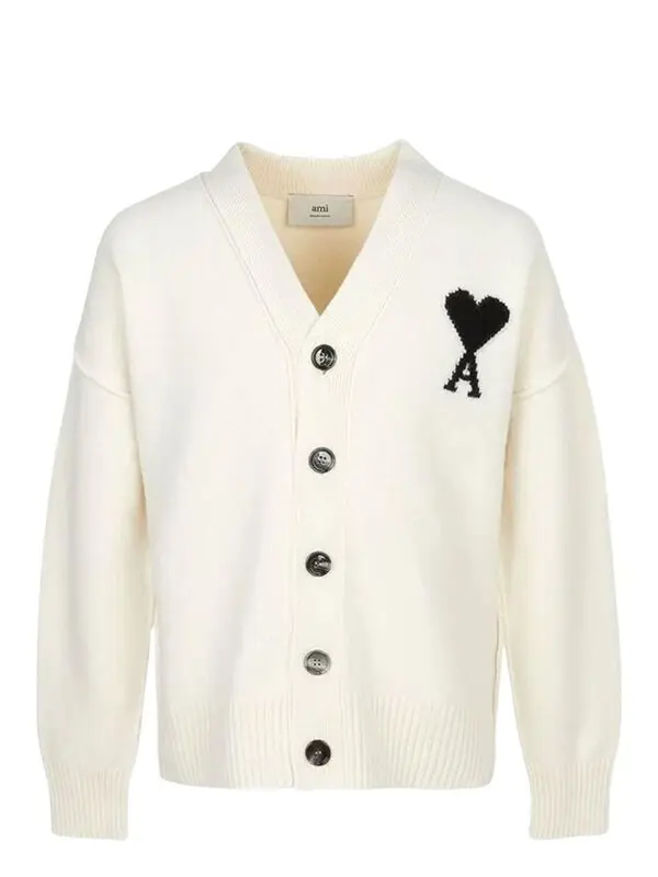 AMI Paris Cardigan 'ivory - White