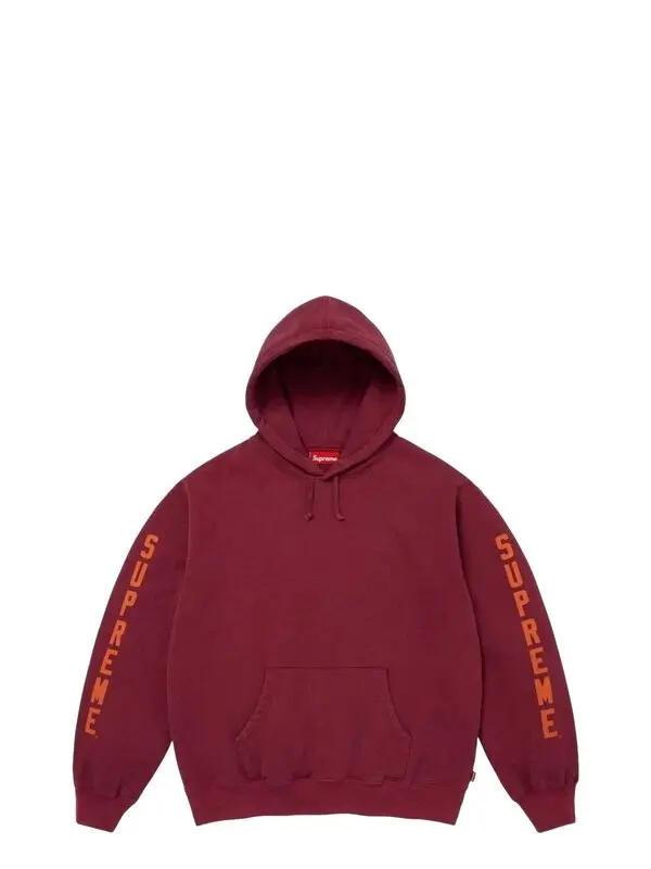 Supreme Fw26 Washed Logo Hooded Sweatshirt - Cardinal