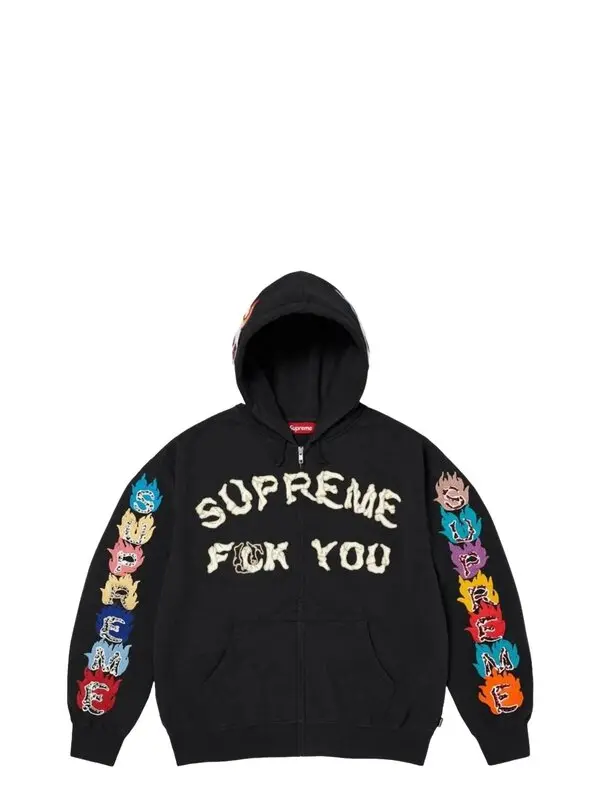 Supreme Fw26 F**k You Zip Up Hooded Sweatshirt - Onyx