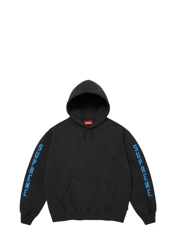 Supreme Fw26 Washed Logo Hooded Sweatshirt - Black