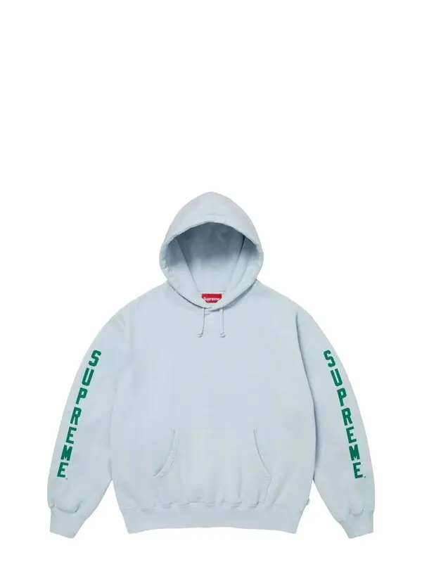 Supreme Fw26 Washed Logo Hooded Sweatshirt - Light Blue