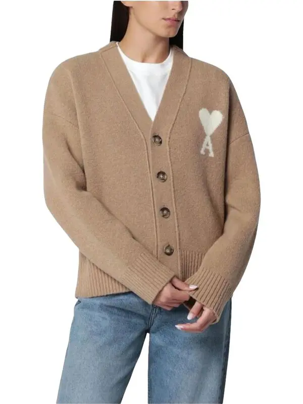 AMI Paris Cardigan - Beige