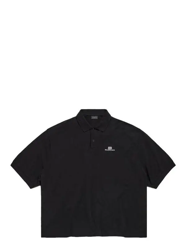 Balenciaga Bb Classic Polo Shirt Oversized - Black