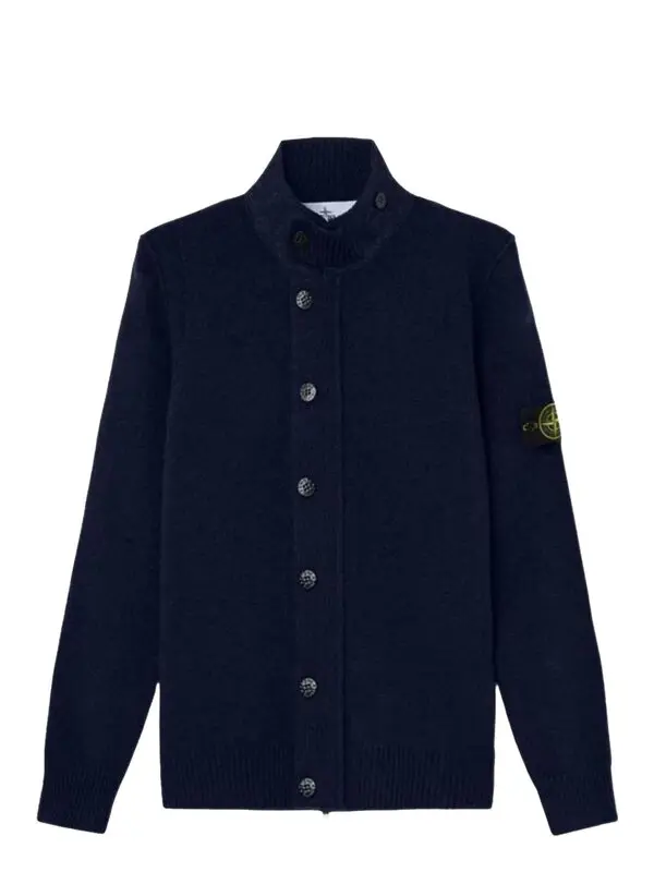 Stone Island Zip Up Cardigan - Navy