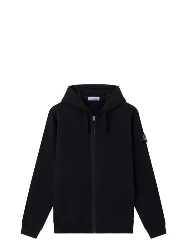 Stone Island Hood Zip Up - Black