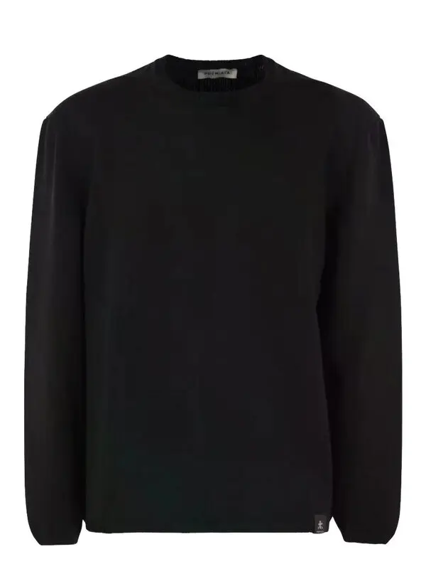 Premiata Ribbed-detail Crew Neck Sweater - Black