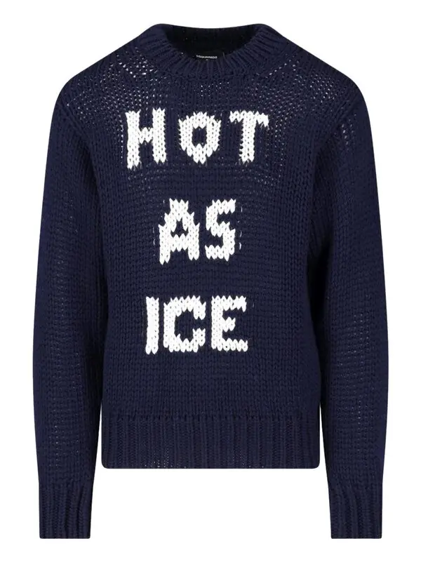 Dsquared2 Wool Intarsia Sweater - Black
