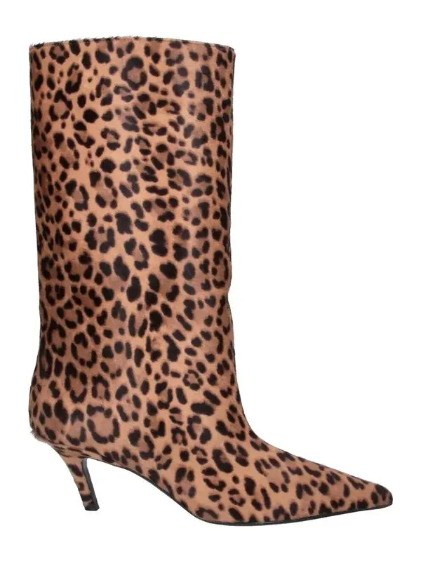 Amina Muaddi Ankle Boots "fiona 60" In Multicolored Pony - Multi