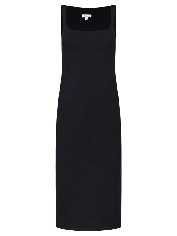 Alaïa Midi Dress In Viscose Blend - Black