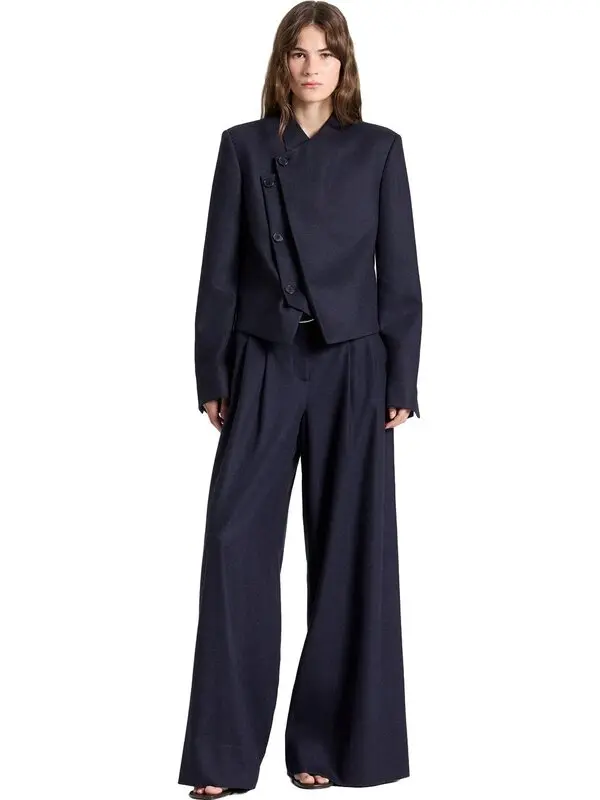 TWP Avery Pant In Wool Flannel - Midnight
