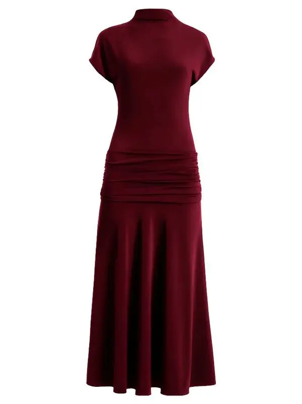 Santorelli Kardi Jersey Midi Dress - Wine
