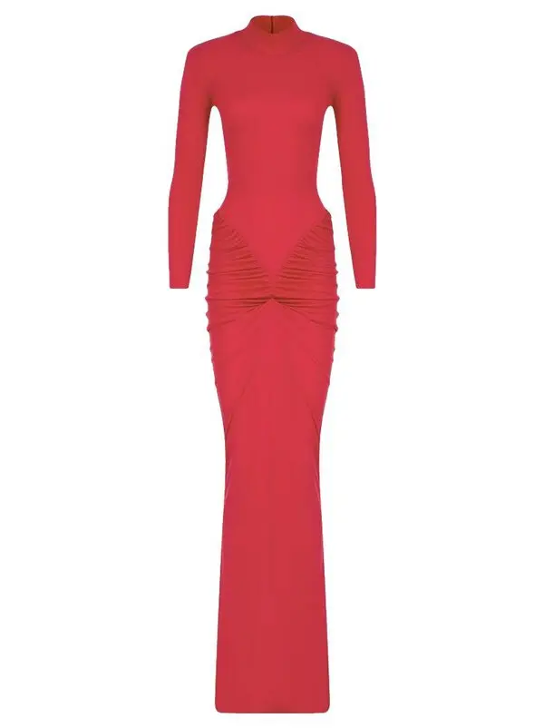 THE NEW ARRIVALS ILKYAZ OZEL Darja Gathered Stretch Knit Maxi-dress - Firedance