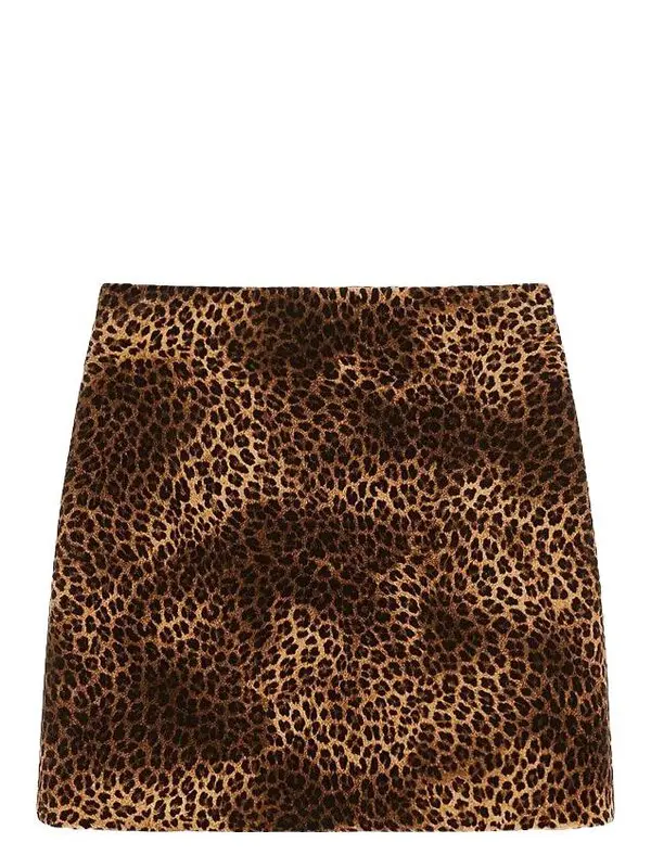 Max Mara Printed Velvet Mini Skirt - Camel