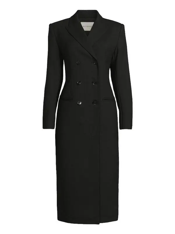Rue Sophie Lorde Stretch-wool Double-breasted Coat - Black
