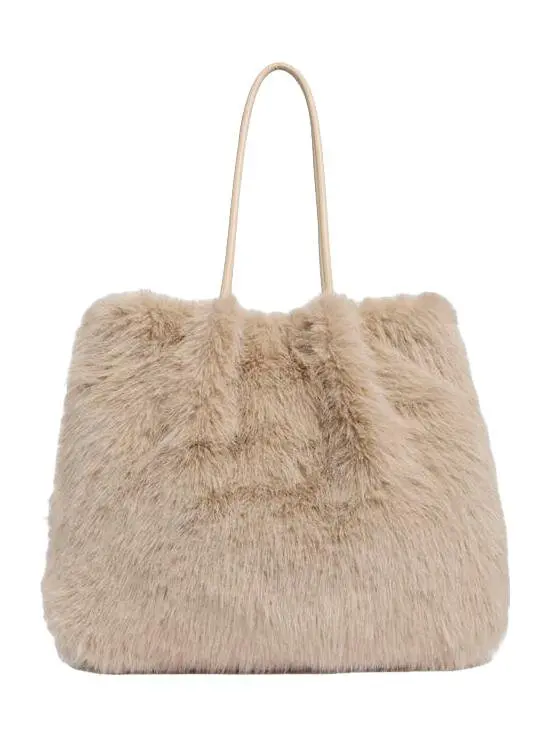 Dolce Vita Noor Faux Fur Tote - Ivory