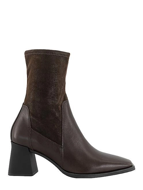 VAGABOND SHOEMAKERS Hedda Heeled Suede And Leather Ankle Boots - Brown