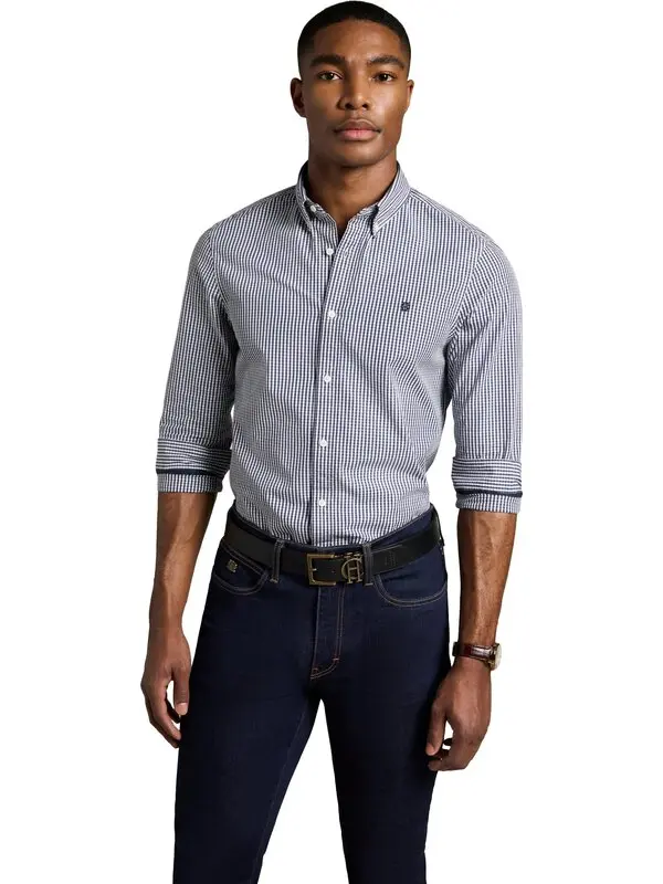 Holland Cooper Classic Fit Button Down Shirt Gingham - Navy