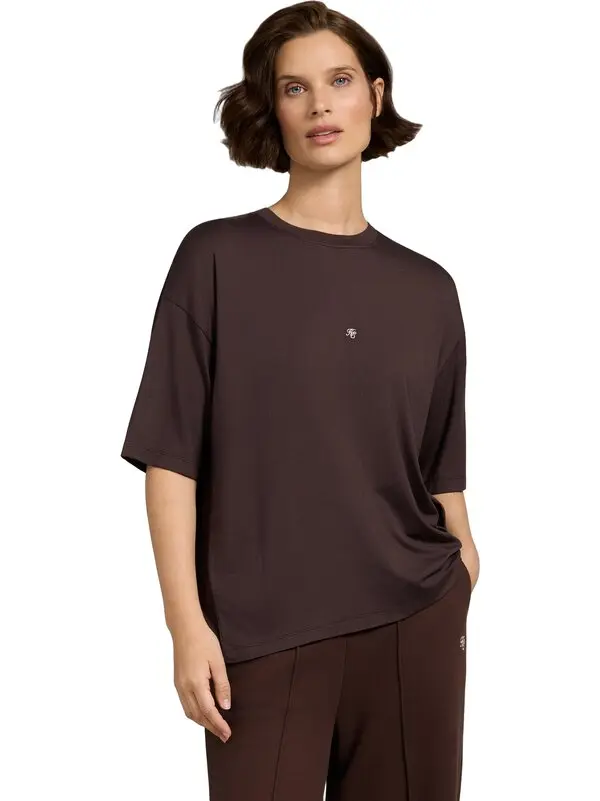 Holland Cooper Oversized Monogram Tee - Walnut