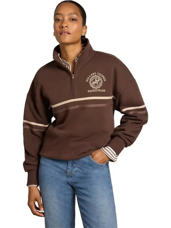 Holland Cooper Roan Quarter Zip - Walnut