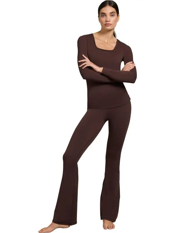 Holland Cooper Supersoft Flared Pant - Walnut