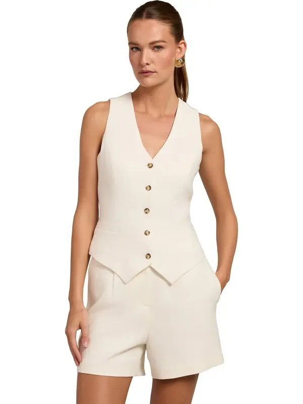 Holland Cooper Tailored Short Linen - Oyster