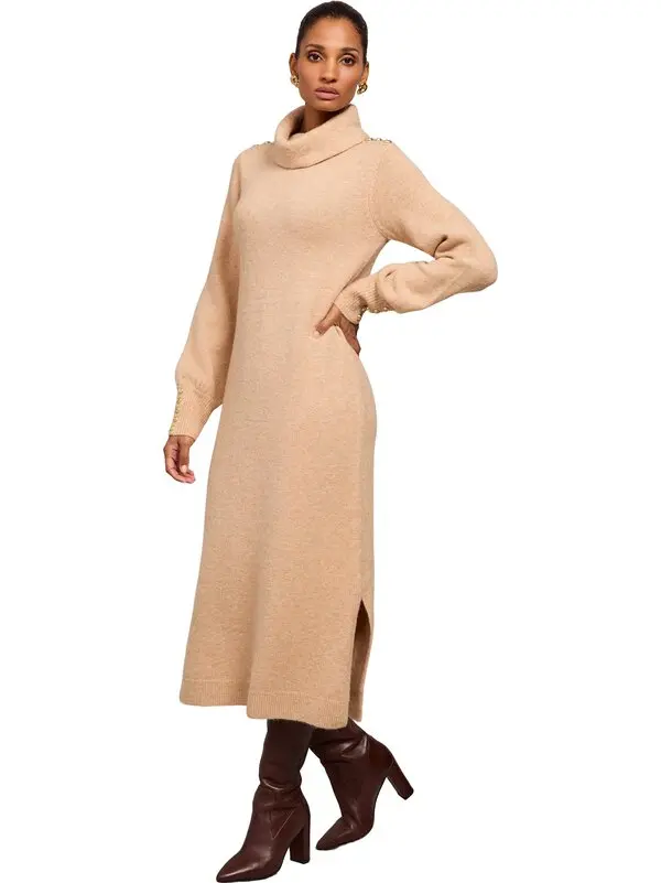 Holland Cooper Berkeley Roll Neck Dress - Camel