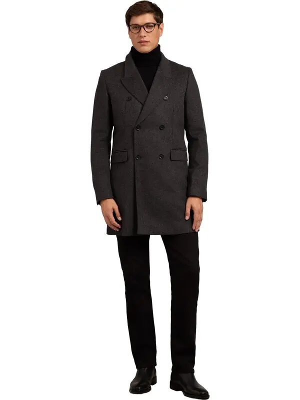 Holland Cooper The Double Breasted Coat - Soft Graphite