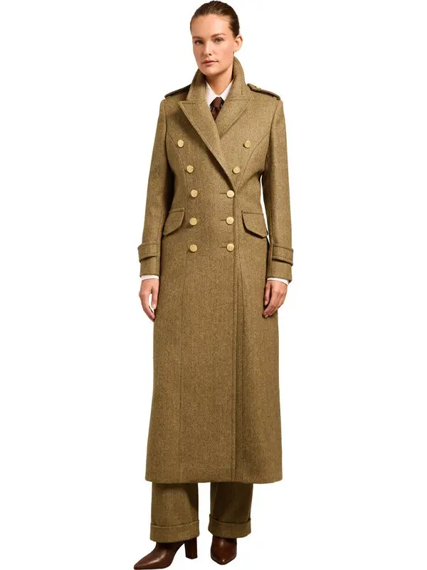 Holland Cooper The Great Coat Herringbone - Moss