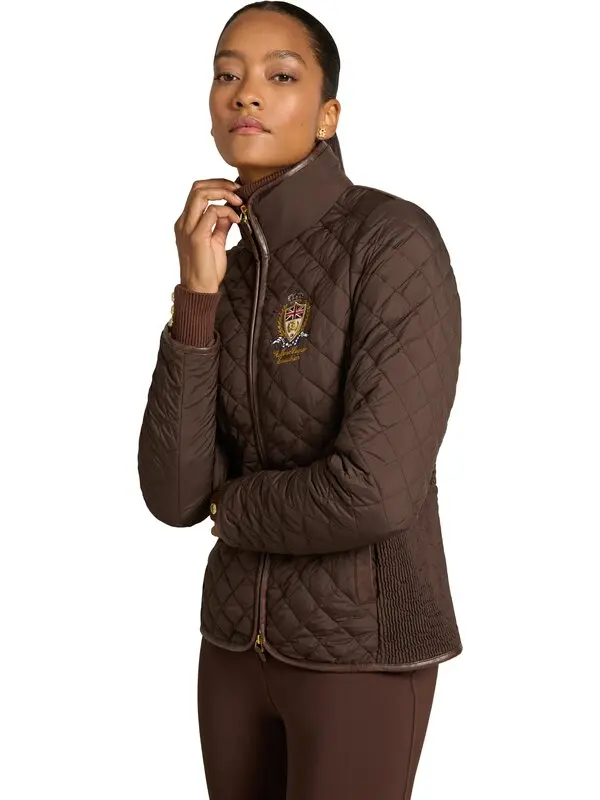 Holland Cooper Boughton Diamond Quilt Jacket - Walnut