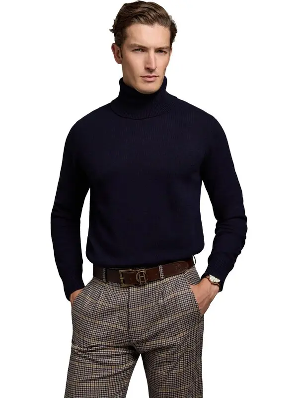 Holland Cooper Byron Roll Neck Knit - Navy