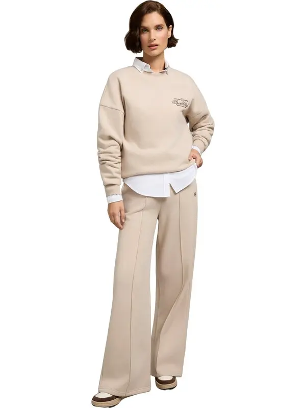 Holland Cooper Collegiate Wide Leg Jogger - Stone