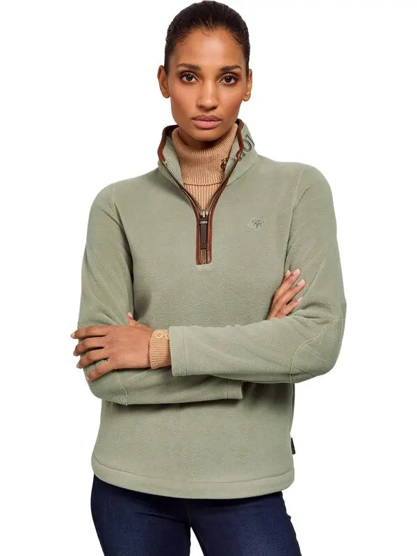 Holland Cooper Country Fleece Quarter Zip - Sage